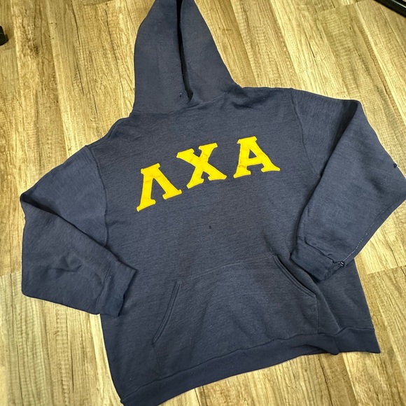 Russell Athletic | Sweaters | Vintage Russell Athletic Lambda Chi Alpha Fraternity Hoodie Navy ...